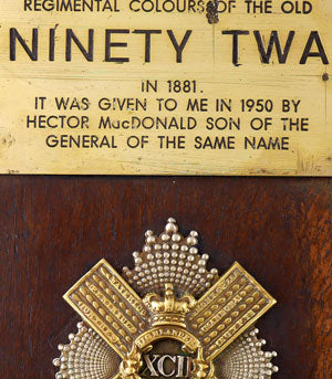 92nd Gordon Highlanders - Fragment of the Coffin for the Old Colours ...