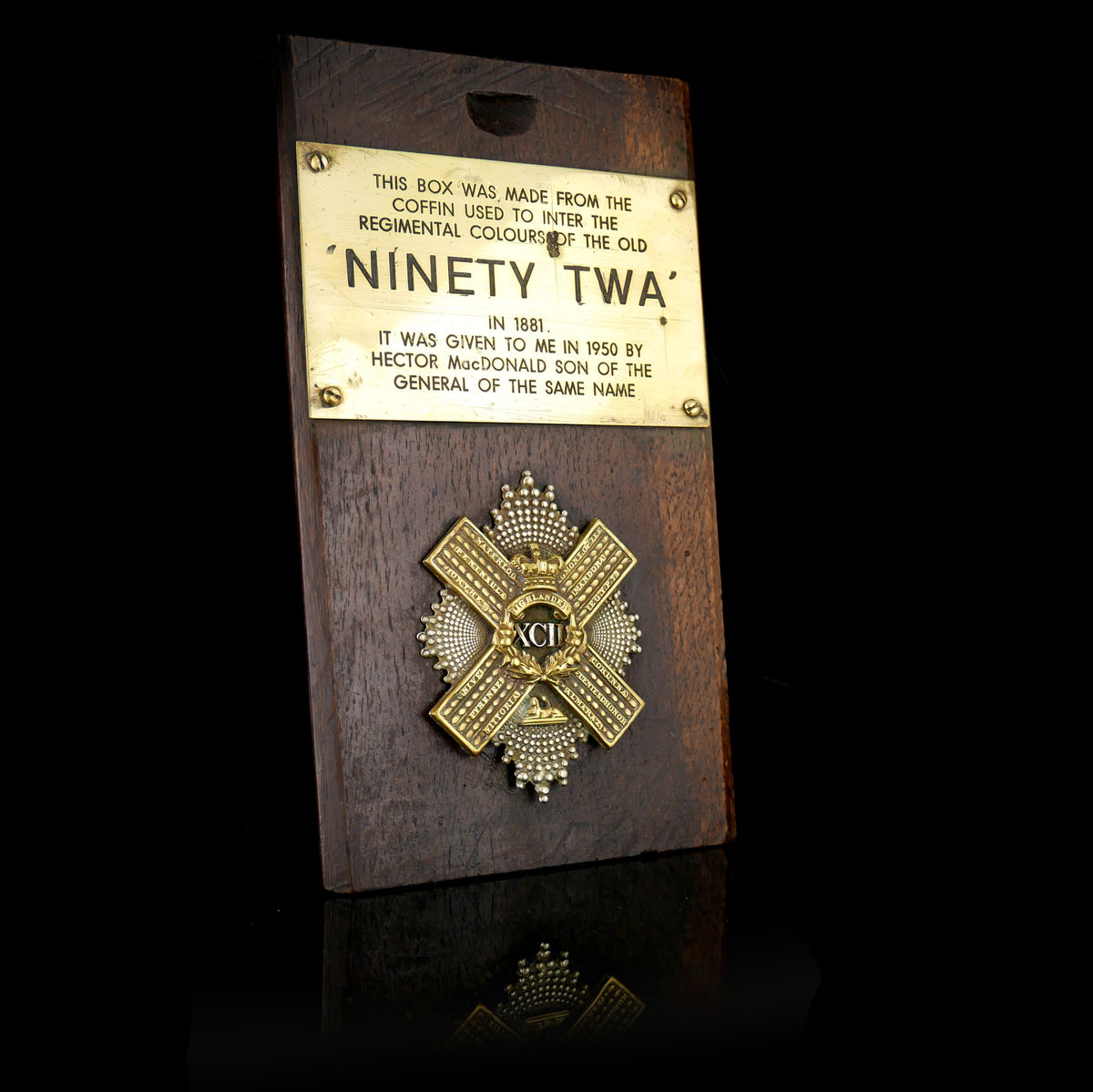 92nd Gordon Highlanders - Fragment of the Coffin for the Old Colours ...